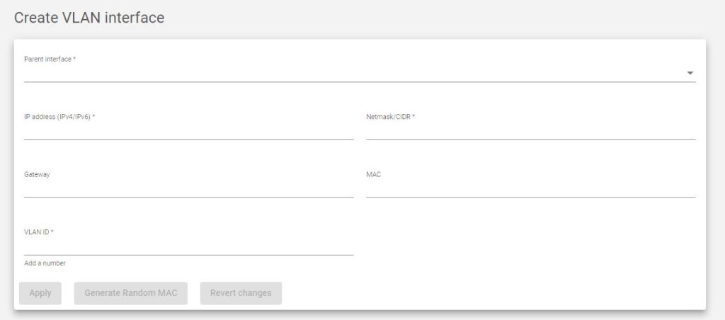 Network | VLAN | Create - SKUDONET