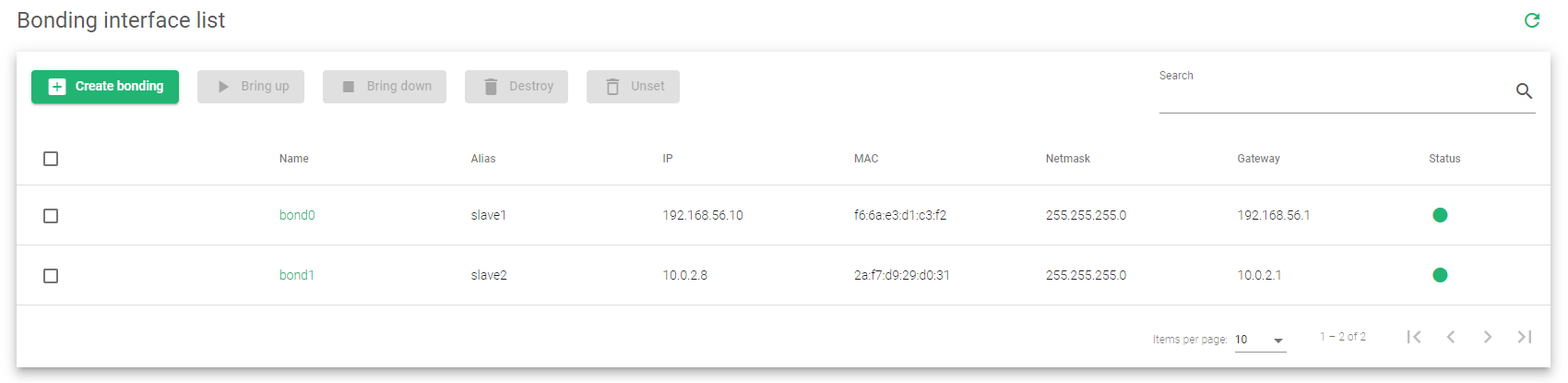 Network | Bonding - Skudonet