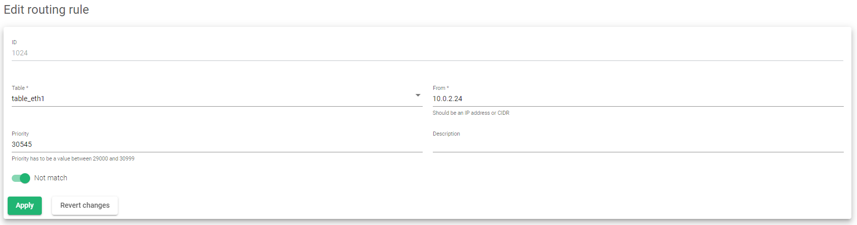 Network | Routing | Rules | Create - SKUDONET