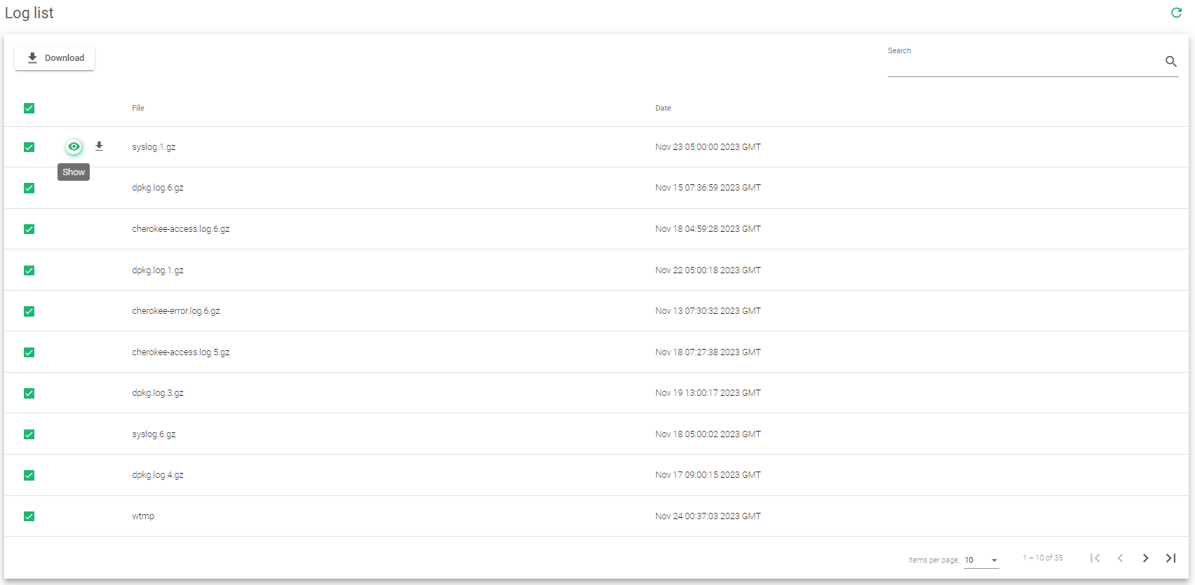 System | Logs - SKUDONET