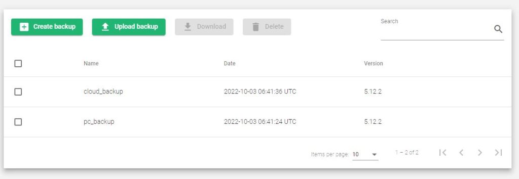 System | Backups - SKUDONET