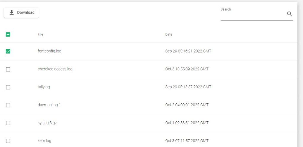 System | Logs - SKUDONET