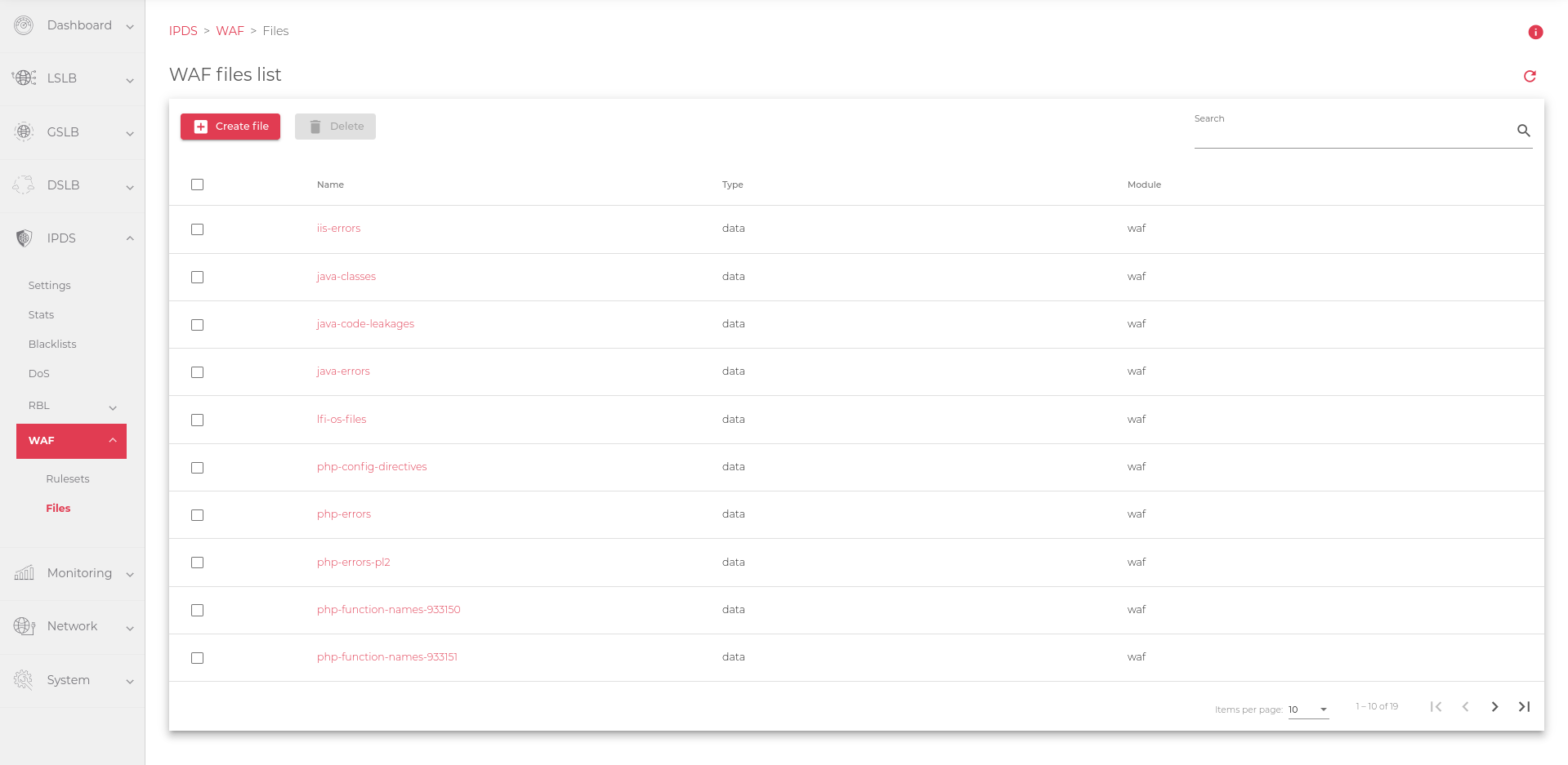 IPDS | WAF | Files - SKUDONET